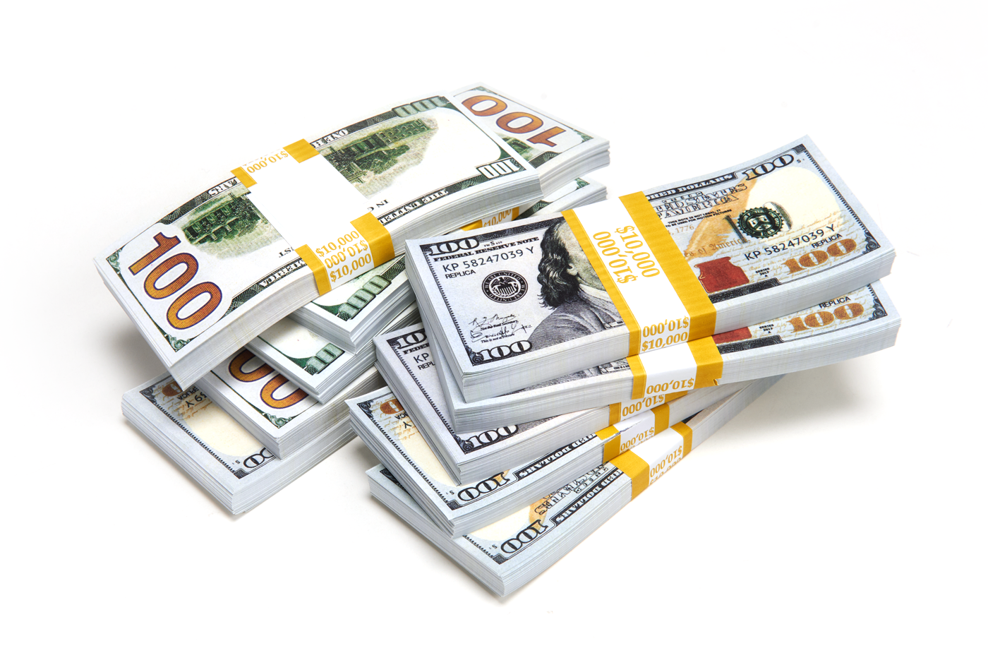 Full Print $100,000: 10 Stacks of New 100s Prop Money from Strobeprops ...