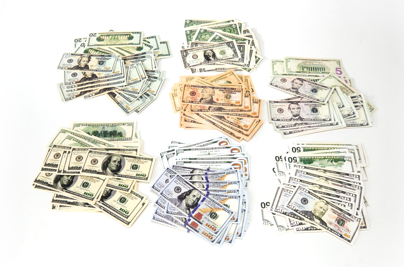 $28,600 - 1 Stack New 100s, Old 100s, 50s, 20s, 10s, 5s, 1s Prop Money ...